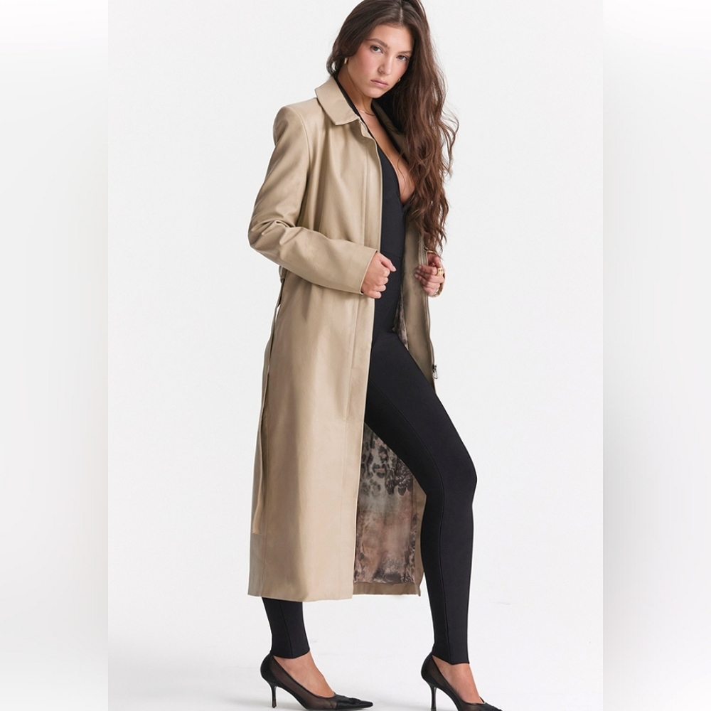 Luxury British House Of Cb 'Ariel' Beige Long Vegan L… - Gem